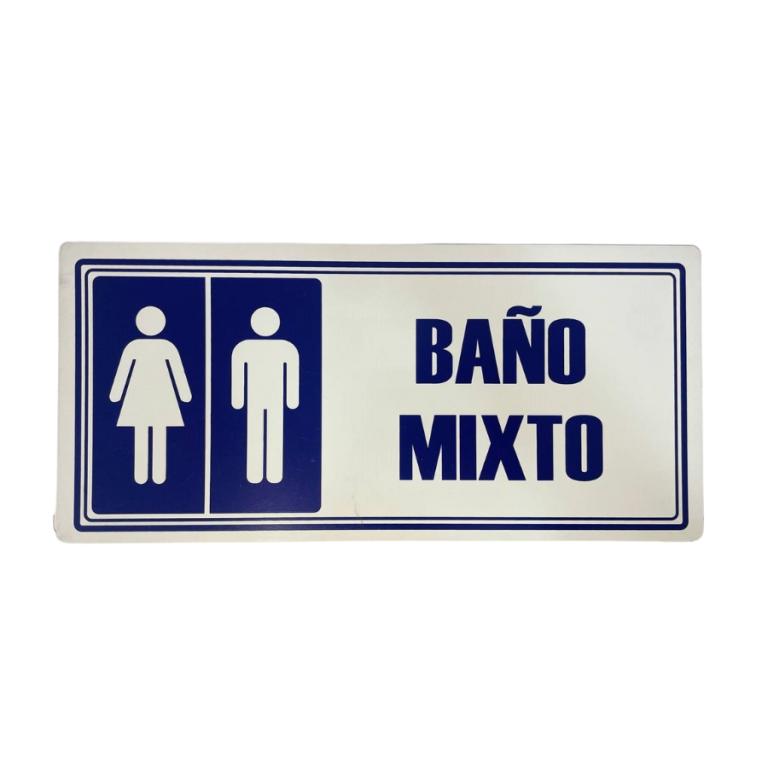 LETRERO DE SENALIZACION 30 X 15 CM STANDARD-BAÑO MIXTO – Cedicol