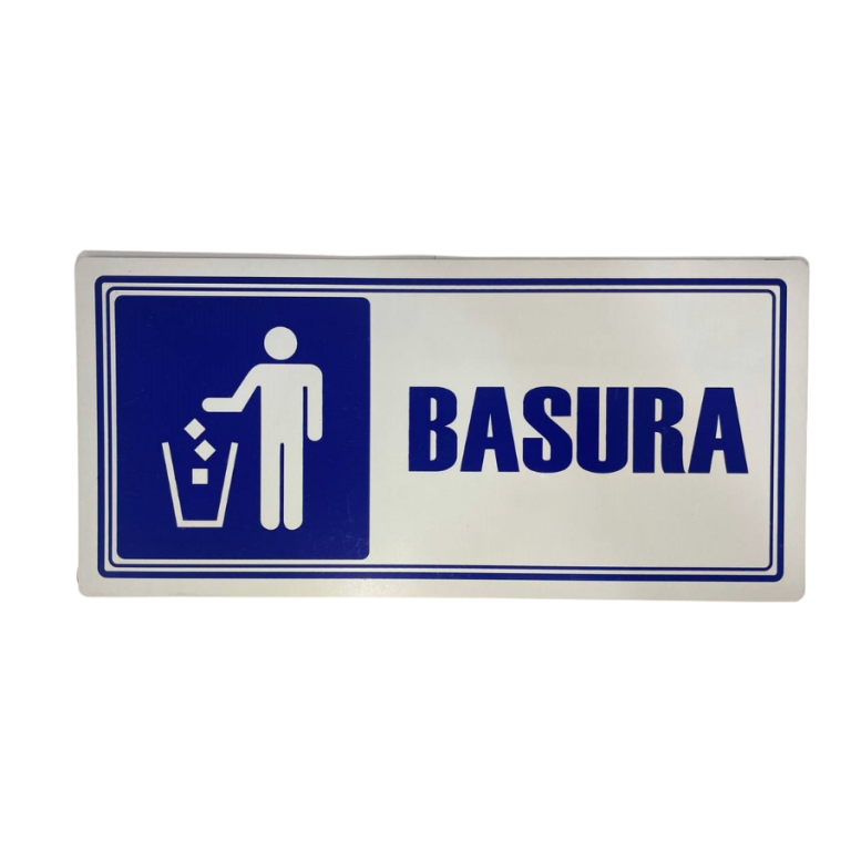 LETRERO DE SENALIZACION 30 X 15 CM STANDARD-BASURA – CEDICOL.CO