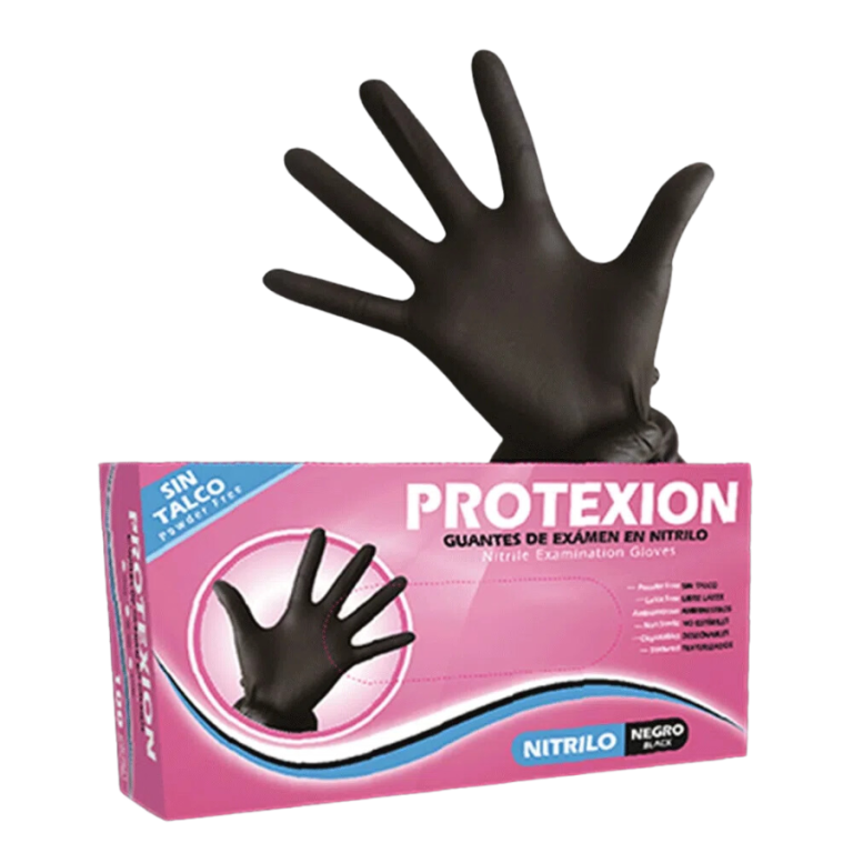 CAJA DE GUANTE TIPO EXAMEN NITRILO NEGRO X 100 UND PROTEX-ION – CEDICOL.CO