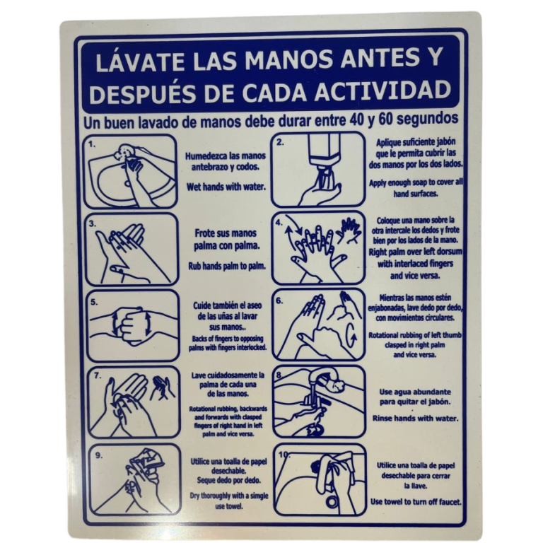 LETRERO DE SENALIZACION 25 X 20 CM STANDARD-LAVARSE MANOS ANTES Y ...