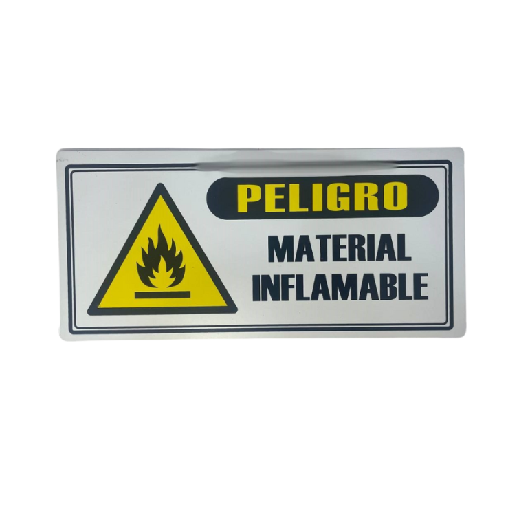 LETRERO DE SENALIZACION 30 X 15 CM STANDARD-PELIGRO MATERIAL INFLAMABLE – CEDICOL.CO