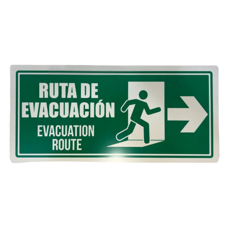 LETRERO DE SENALIZACION 30 X 15 CM STANDARD-RUTA DE EVACUACION DERECHA ...